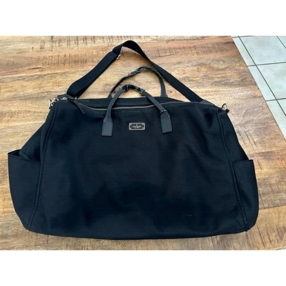kate spade | Bags | Kate Spade Nylon Black Weekender Large Gym Duffle ...